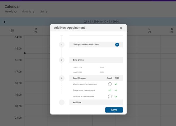 Therapy SMS reminders - Tina Assistant